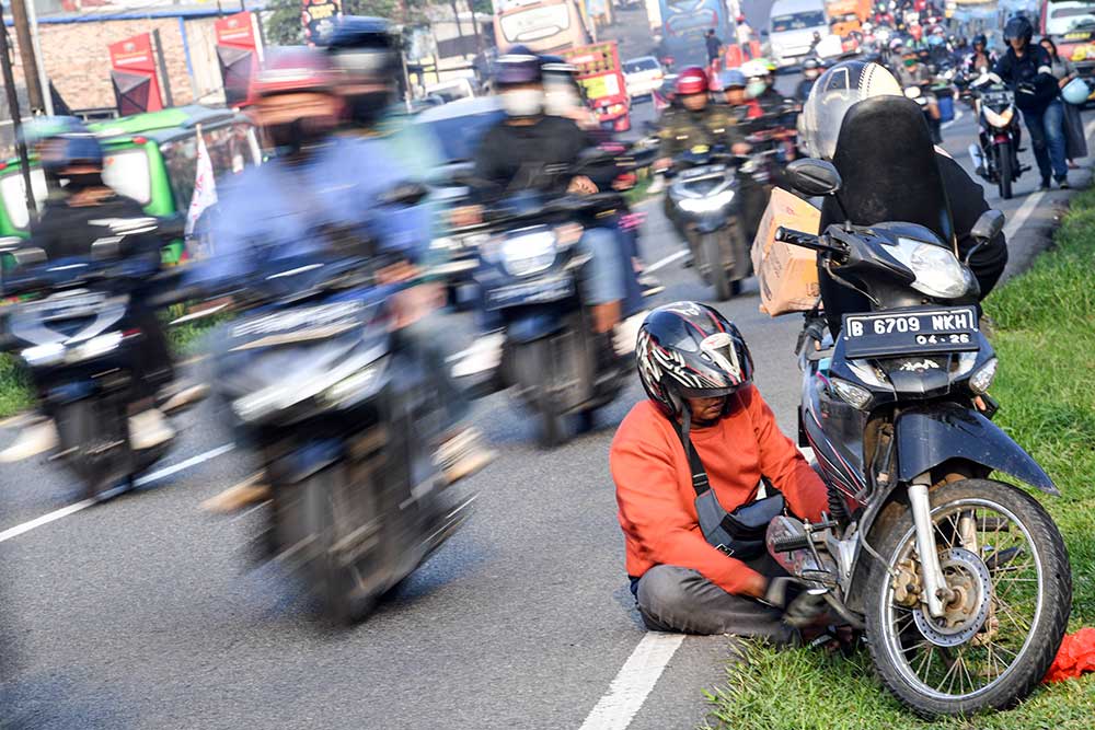 Pada H-3 Lebaran 2023, Pemudik Sepeda Motor Padati Jalur Pantura