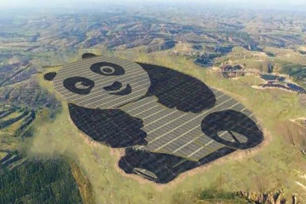 Unik, PLTS di China Ini Berbentuk Panda