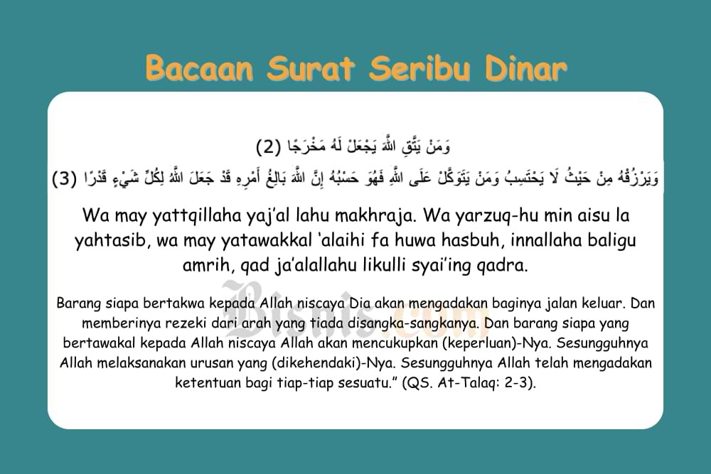 Ayat Seribu Dinar Lengkap, Bacaan, Arti, dan Keutamaannya