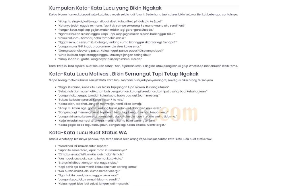 Kumpulan Kata-Kata Lucu: Status WA, Sindiran, dan Caption Media Sosial