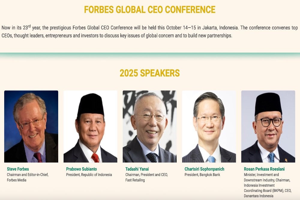 Ada Prabowo, Daftar Konglomerat RI dan Global yang Bakal Hadir di Forbes CEO 2025