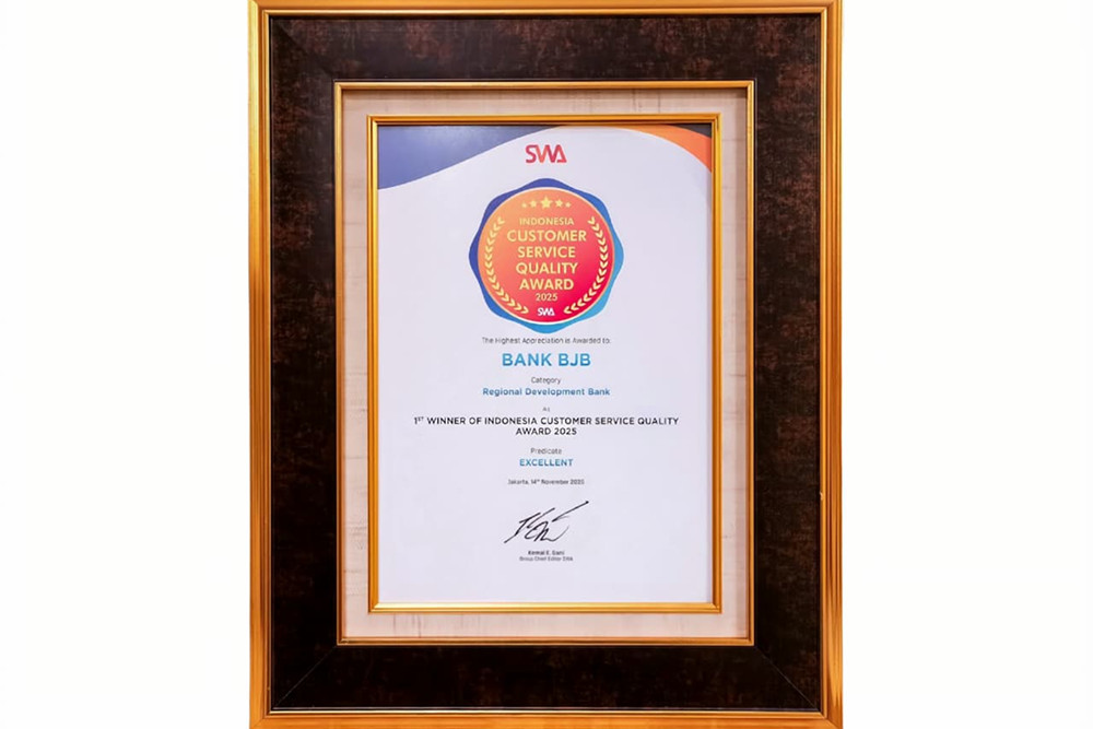 Bukti Pelayanan Baik, Bank BJB Raih Predikat Excellent di ICSQ Award 2025