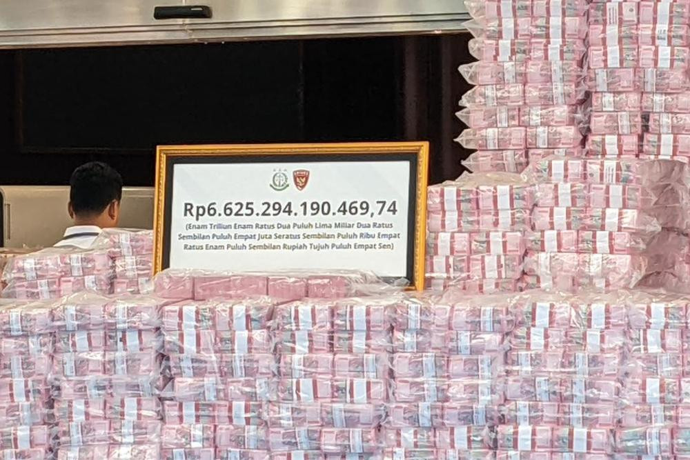 Penampakan Tumpukan Rp6,6 Triliun yang Bakal Diserahkan Kejagung ke Prabowo