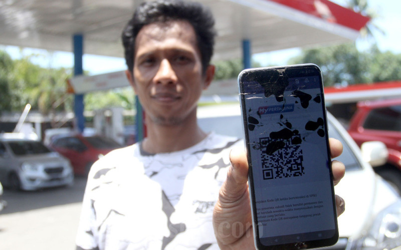 Uji Coba Penggunaan QR Code My Pertamina Untuk Pembelian Solar Bersubsidi - Bisnis.com