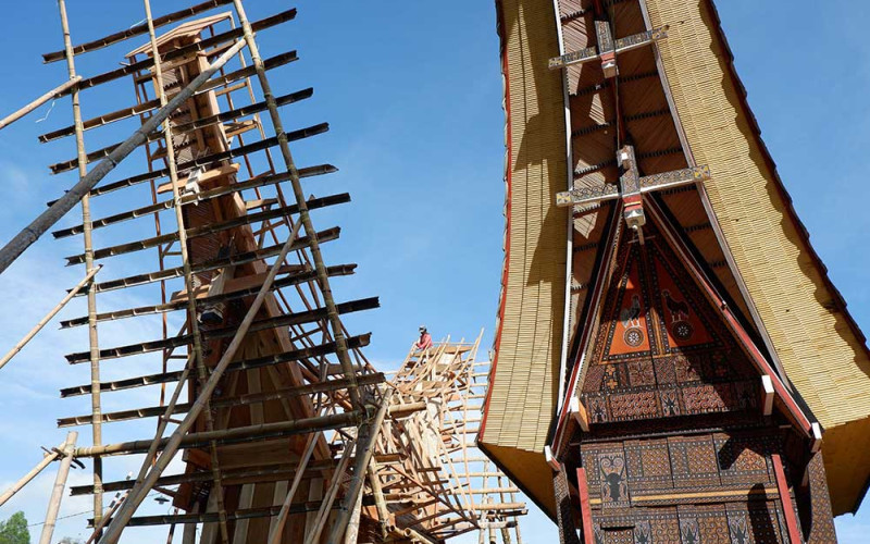 Begini Proses Pembangunan Lumbung Padi di Toraja Utara