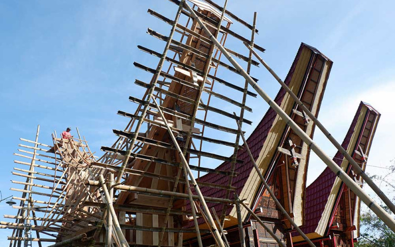 Begini Proses Pembangunan Lumbung Padi di Toraja Utara