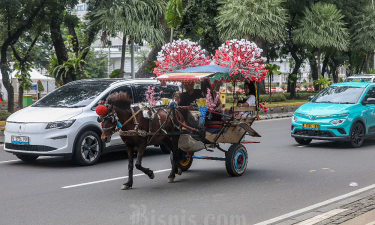 Libur Nataru, Wisata Delman di Monas Jakarta Ramai Diminati Pengunjung