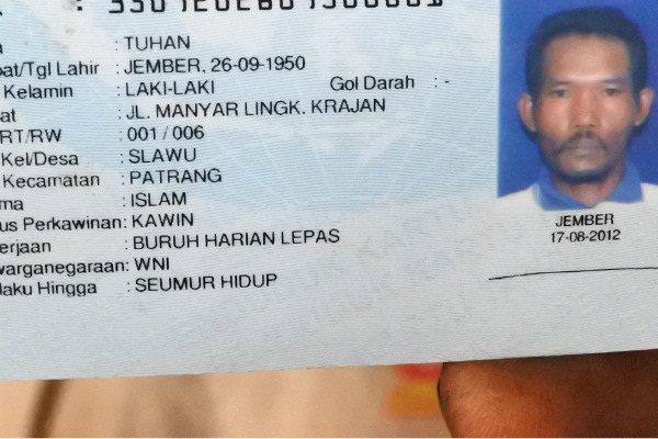 Tuhan Ikut Pemilu 2019. Punya E-KTP Seumur Hidup, Terdaftar di DPT Jember