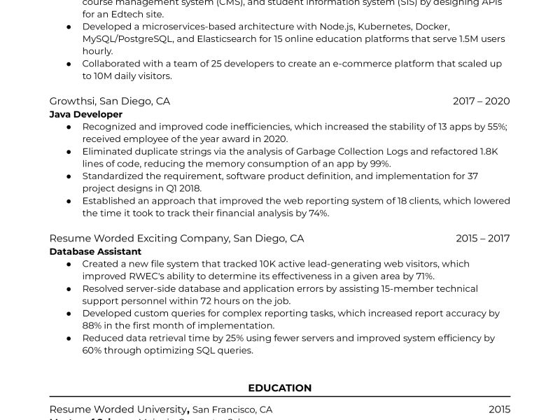 Contoh CV ATS Friendly Fresh Graduate dan Berpengalaman