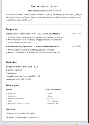 Tips dan Contoh CV ATS Friendly yang Baik, Agar CV Dilirik HRD