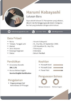 Contoh CV Lamaran Kerja yang Menarik, Dijamin Dilirik HRD