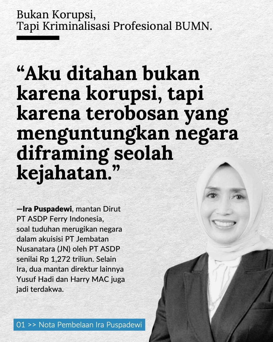 Menanti Vonis Eks Dirut ASDP Ira Puspadewi di Kasus Akuisisi PT JN